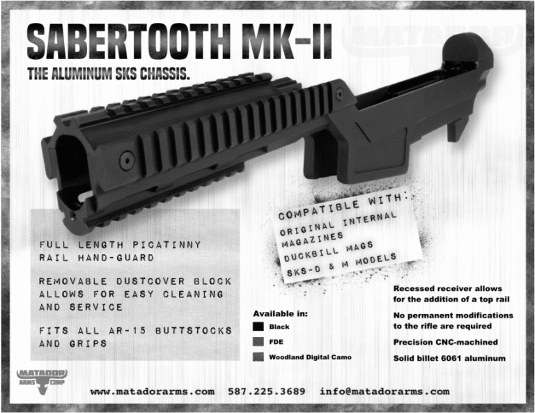 Matador Arms Sabertooth MK-II Aluminum Chassis - Lanz Shooting Supplies